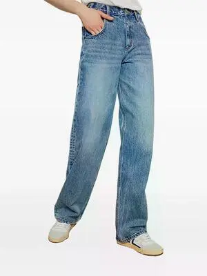 HEY JOANIE Logo-patch Straight Leg Jeans