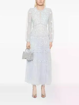 NEEDLE & THREAD Lace Long Sleeve Ankle Dress