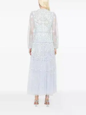 NEEDLE & THREAD Lace Long Sleeve Ankle Dress
