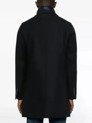 Herno Layered Wool Blend Coat - Blue