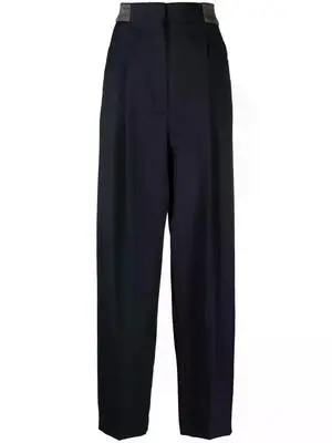Fabiana Filippi Dark Virgin Wool Wide Leg Trousers