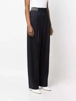 Fabiana Filippi Dark Virgin Wool Wide Leg Trousers
