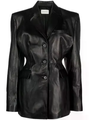 Magda Butrym Single-breasted Leather Jacket