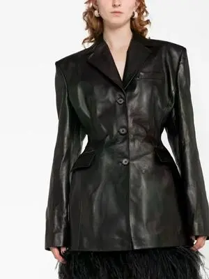 Magda Butrym Single-breasted Leather Jacket