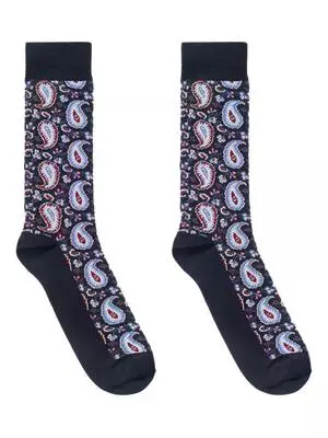 Etro Paisley-patterned Socks - Blue