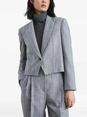Brunello Cucinelli Striped Cropped Blazer