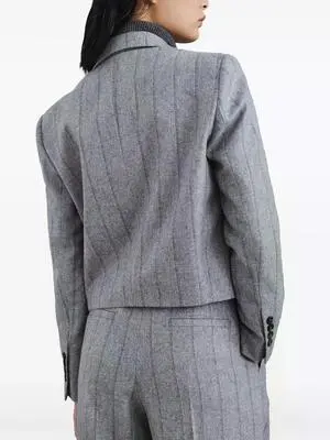 Brunello Cucinelli Striped Cropped Blazer