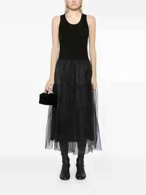 JNBY Tulle-inserts Midi Dress - Black