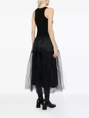 JNBY Tulle-inserts Midi Dress - Black