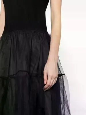 JNBY Tulle-inserts Midi Dress - Black