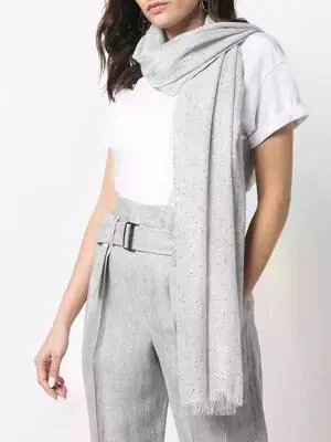 Brunello Cucinelli Sequin-detail Fine Scarf - Grey