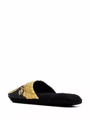 Versace I Barocco Print Slippers