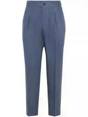 Brunello Cucinelli Linen Straight-leg Trousers - Blue