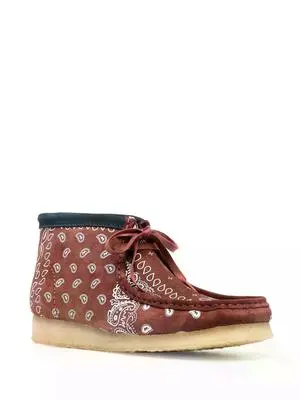 Clarks Paisley-print Lace-up Boots - Brown