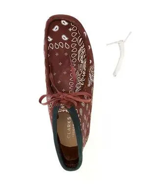 Clarks Paisley-print Lace-up Boots - Brown