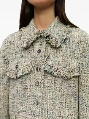 GANNI Tweed Jacket - Neutrals
