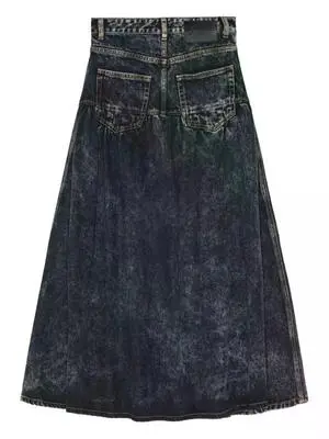 GANNI Gathered-detail Denim Skirt