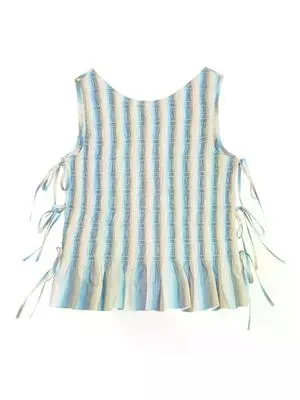 GANNI Striped Blouse - Neutrals