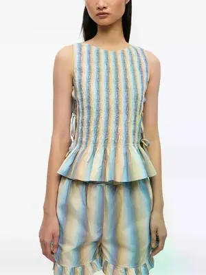 GANNI Striped Blouse - Neutrals