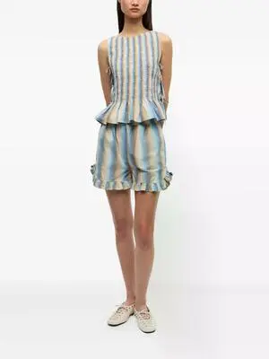 GANNI Striped Blouse - Neutrals