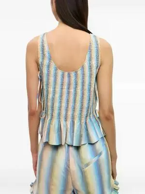 GANNI Striped Blouse - Neutrals