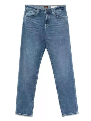 BOSS Straight Leg Jeans With Whiskering Effect