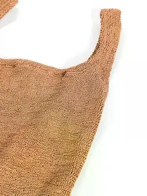 Hunza G Crinkled-effect Open-back Swimsuit - Neutrals