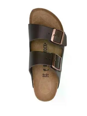 BIRKENSTOCK Arizona Buckled Slides - Brown