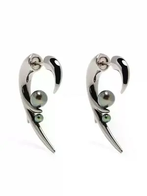 SHAUN LEANE Hook Pearl Earrings - Black