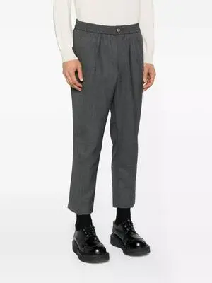 AMI Paris Mid-rise Cropped Tapered Trousers