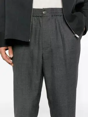 AMI Paris Mid-rise Cropped Tapered Trousers