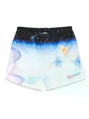 Casablanca Graphic-print Swim Shorts - Blue