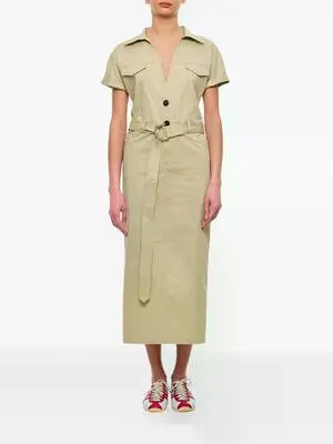 HALFBOY Button-up Belted Midi Shirt Dress