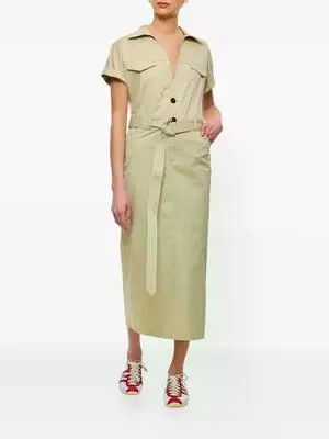 HALFBOY Button-up Belted Midi Shirt Dress