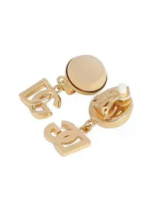 Dolce & Gabbana Logo Drop Clip-on Earrings