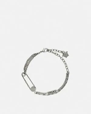 Versace Safety Pin Double Chain Bracelet