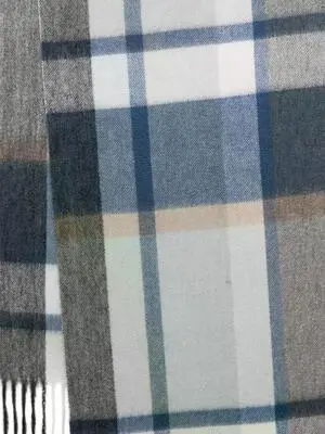 N.peal Cashmere Checked Scarf - Blue