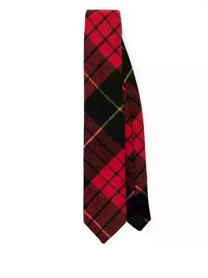 ERNEST W. BAKER Classic Tartan Check Pattern Tie Red
