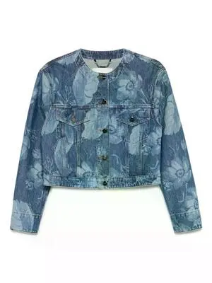 Fendi Printed Denim Cropped Jacket