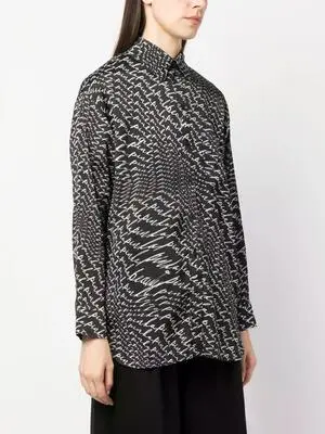 Pinko Logo-print Spread-collar Shirt