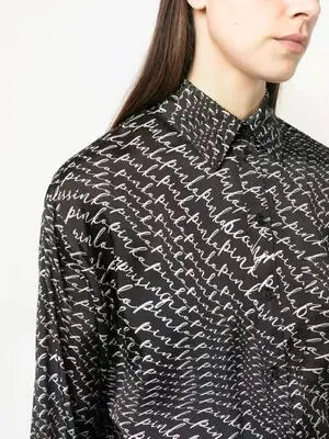 Pinko Logo-print Spread-collar Shirt
