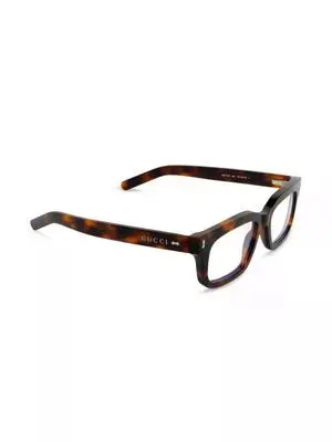 Gucci Acetate Rectangle Sunglasses With Clip-on Lenses