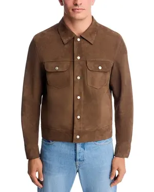 FRAME Suede Trucker Jacket - Mocha
