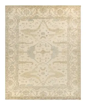 EXQUISITE RUGS Antique Weave Oushak 9492 Area Rug, 4' X 6 - Beige/blue