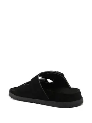 JAMES PERSE Suede Buckle Slides