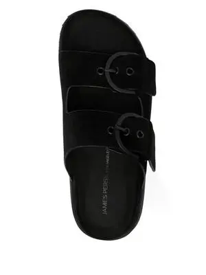 JAMES PERSE Suede Buckle Slides