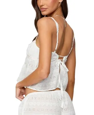 EDIKTED Eyelet Babydoll Top
