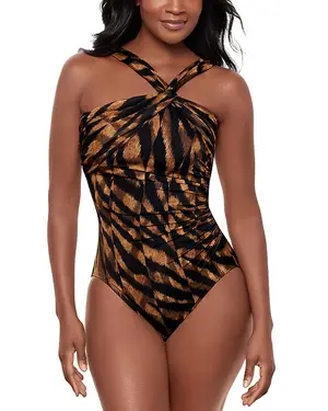 Miraclesuit Raya De Safari Europa One Piece Swimsuit - Black/brown