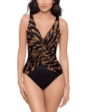 Miraclesuit Raya De Safari Charmer One Piece Swimsuit - Black/brown