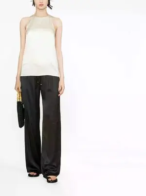 Loulou De Saison Twist-detail Racerback Silk Top - Neutrals